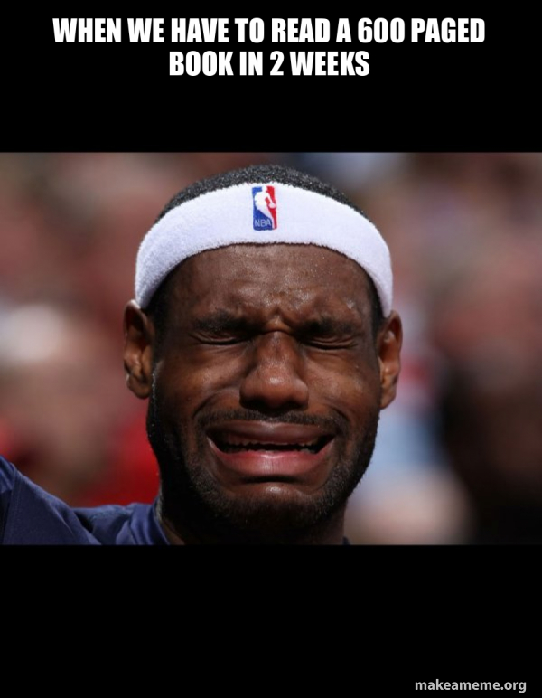 When we have to read a 600 paged book in 2 weeks - Lebron Crying Meme ...