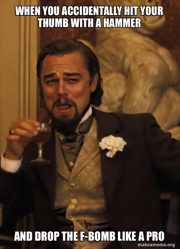 When you accidentally hit your thumb with a hammer And drop the F-bomb ...