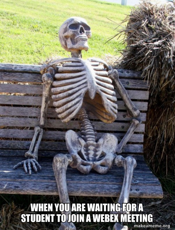 When you are waiting for a student to join a Webex meeting - Waiting ...