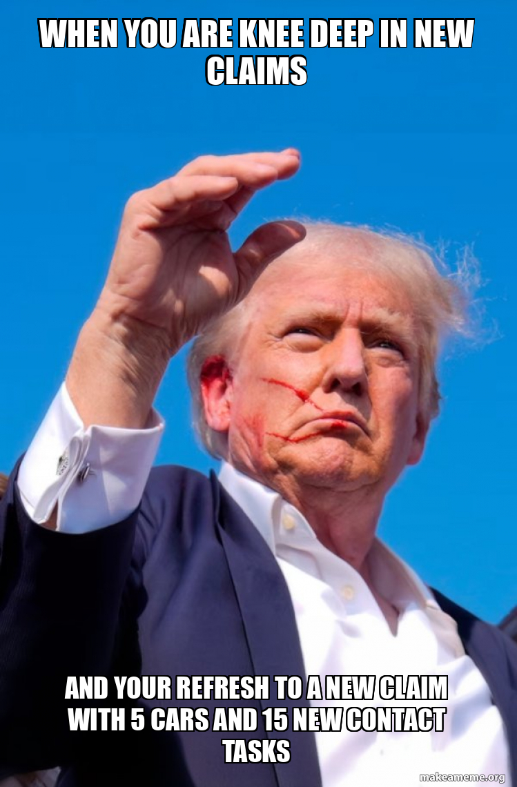 When you are knee deep in new claims and your refresh to a new claim ...