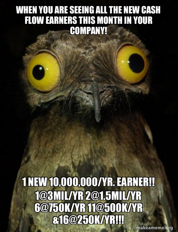 When you are seeing all the NEW cash flow earners this month in your ...