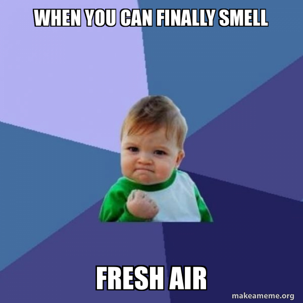 When you can finally smell Fresh air - Success Kid Meme Generator