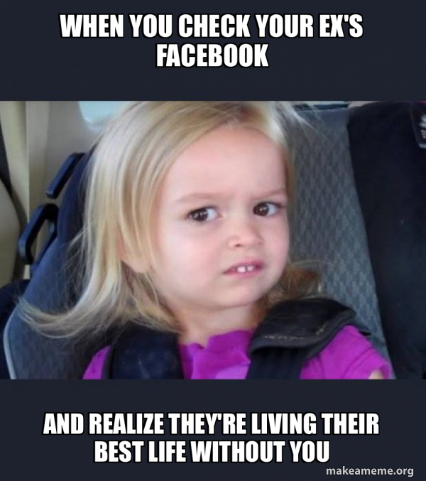 When you check your ex's Facebook And realize they're living their best ...