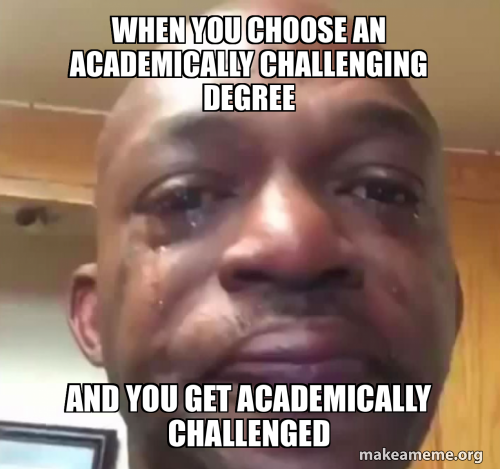 When you choose an academically challenging degree and you get ...