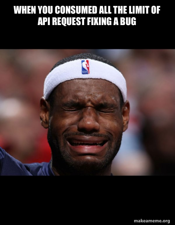 When You consumed All the limit of API request fixing a bug - Lebron ...