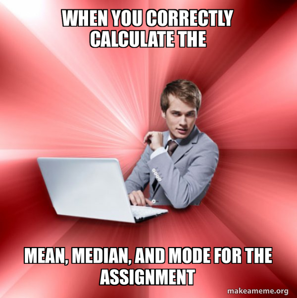 When you correctly calculate the mean, median, and mode for the ...