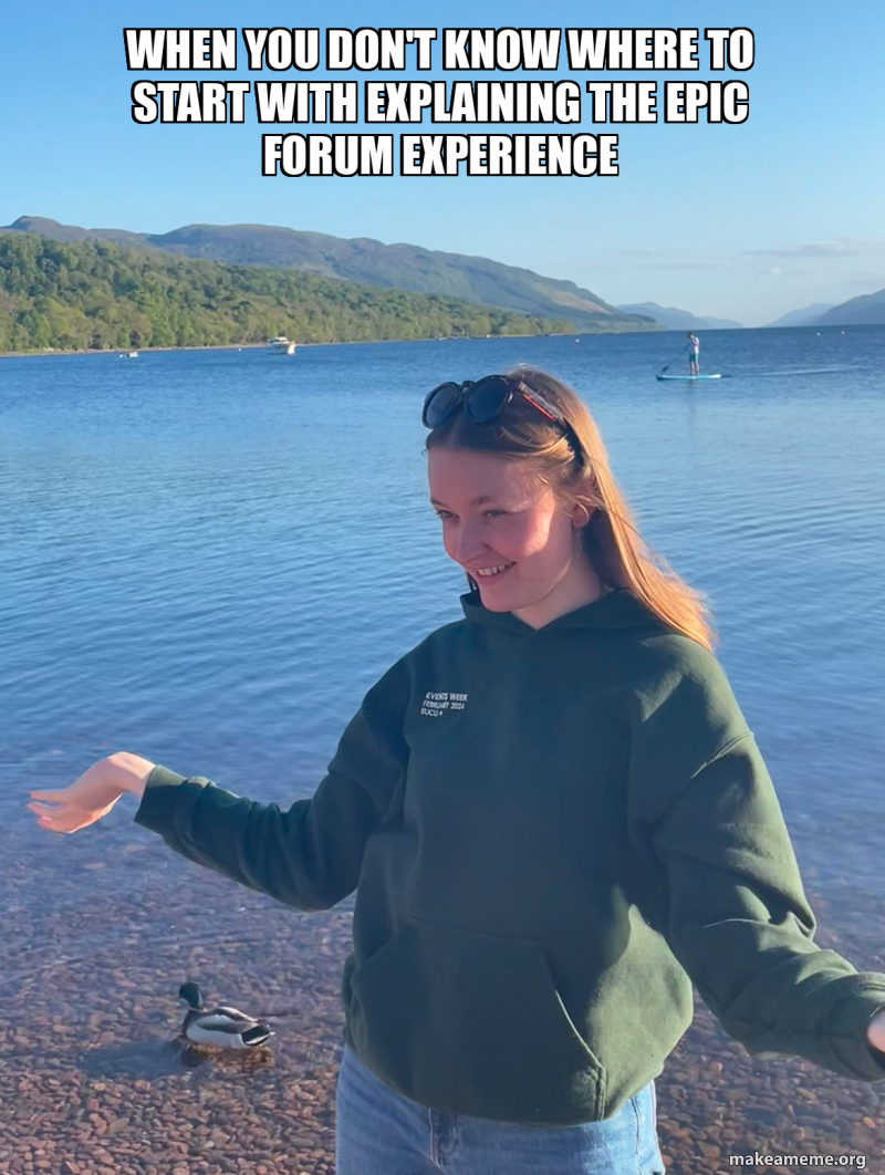 When you don't know where to start with explaining the epic forum ...