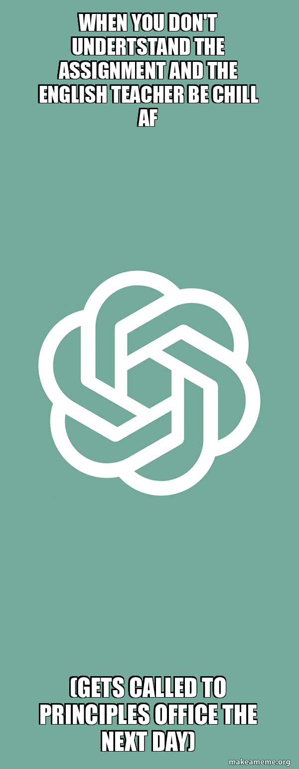 When you don't undertstand the assignment and the english teacher be ...