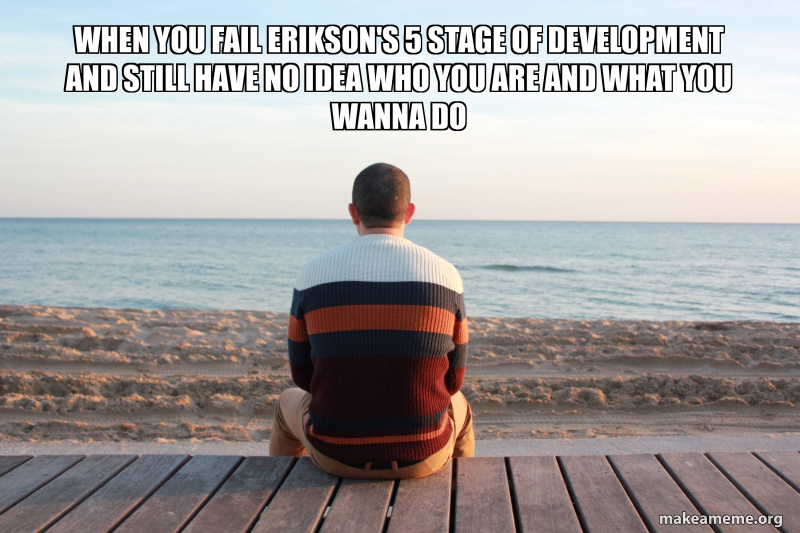 When you fail erikson's 5 stage of development and still have no idea ...