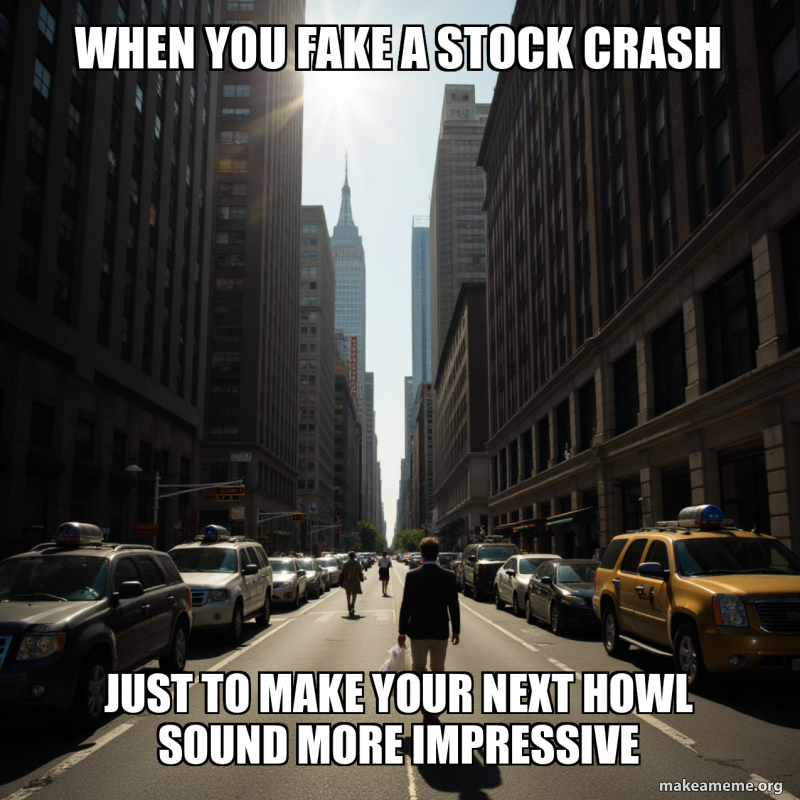 When you fake a stock crash Just to make your next howl sound more ...