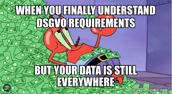 When you finally understand DSGVO requirements But your data is still ...