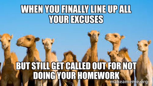 When you finally line up all your excuses But still get called out for ...