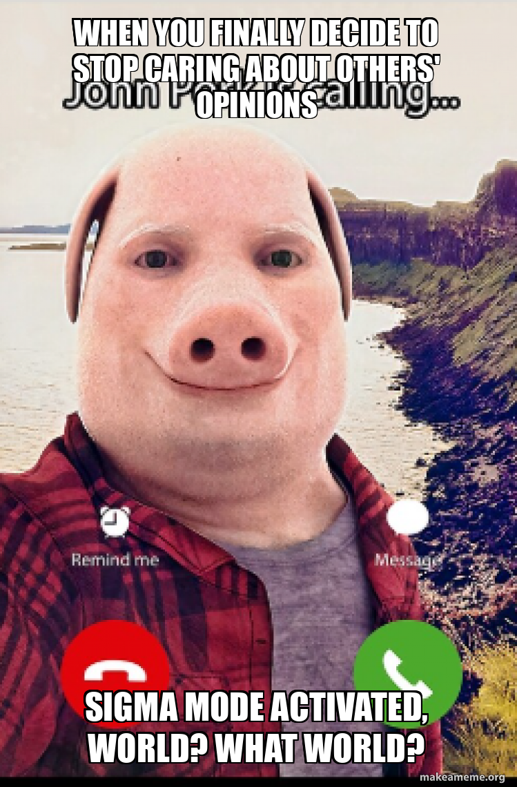 When you finally decide to stop caring about others' opinions Sigma ...