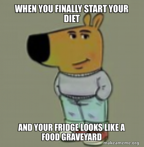 When you finally start your diet And your fridge looks like a food ...