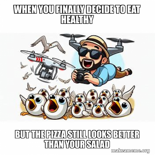 When you finally decide to eat healthy But the pizza still looks better ...