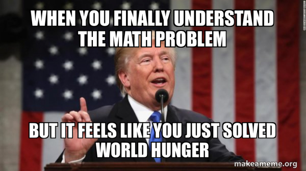 When you finally understand the math problem But it feels like you just ...