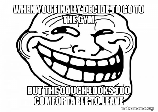 When you finally decide to go to the gym But the couch looks too ...