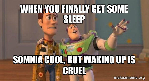 When you finally get some sleep Somnia cool, but waking up is cruel ...
