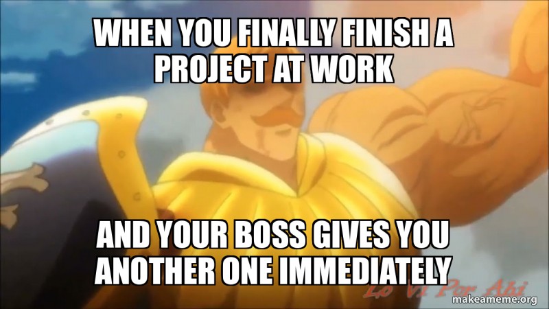 When you finally finish a project at work And your boss gives you ...
