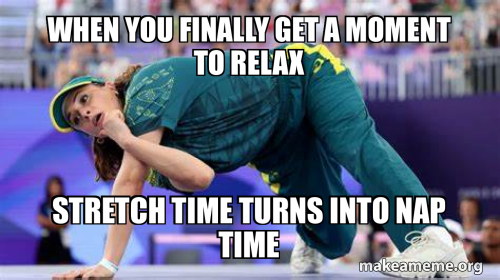 When you finally get a moment to relax Stretch time turns into nap time ...
