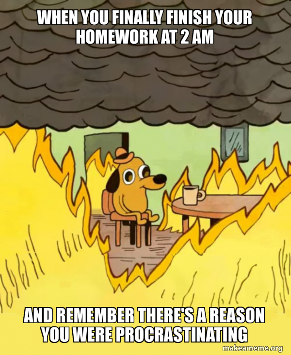 When you finally finish your homework at 2 AM And remember there's a ...