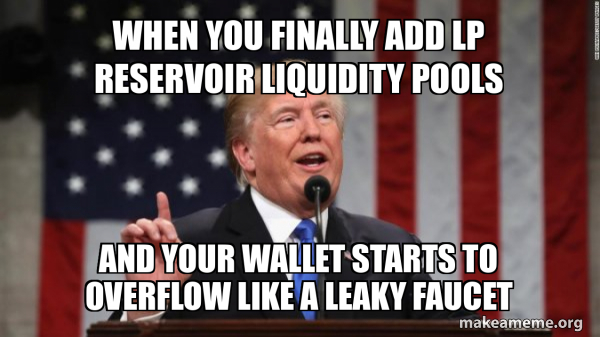 When you finally ADD LP Reservoir liquidity pools And your wallet ...