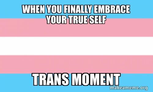 When you finally embrace your true self Trans Moment - Make the text ...