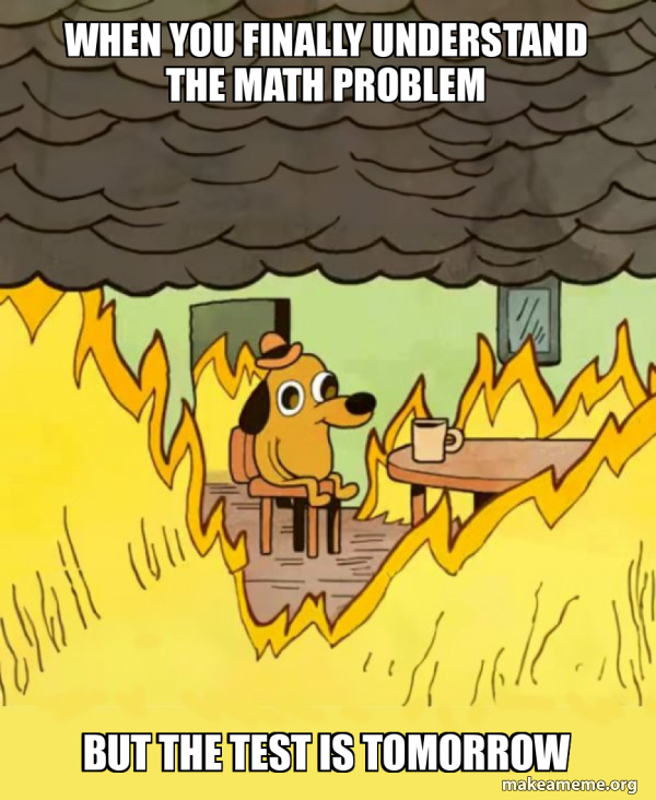 When you finally understand the math problem But the test is tomorrow ...