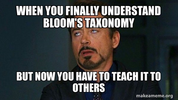 When you finally understand Bloom's Taxonomy But now you have to teach ...