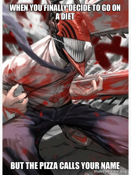 When you finally decide to go on a diet But the pizza calls your name ...