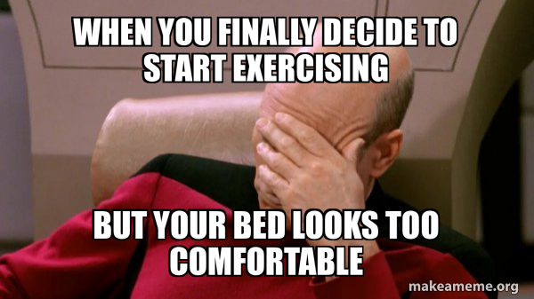 When you finally decide to start exercising But your bed looks too ...