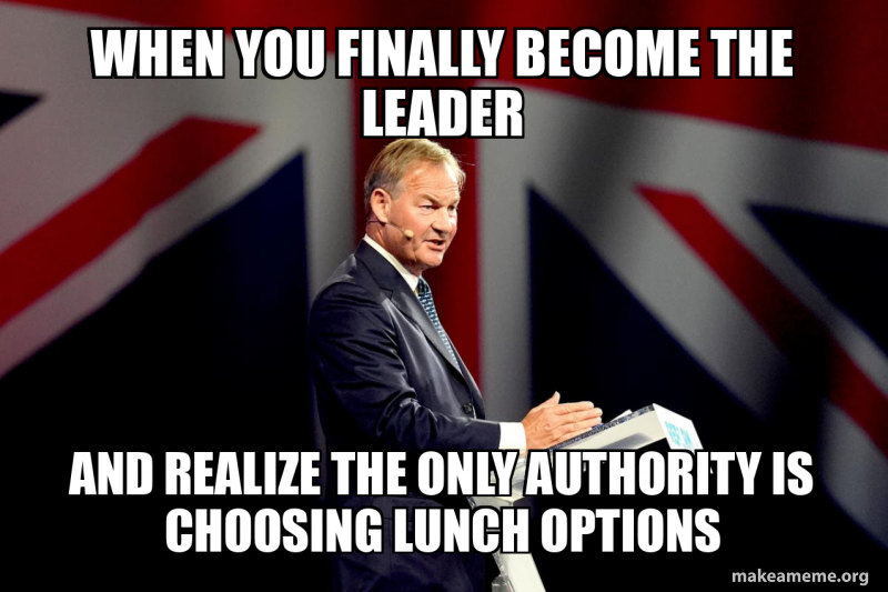 When you finally become the leader And realize the only authority is ...