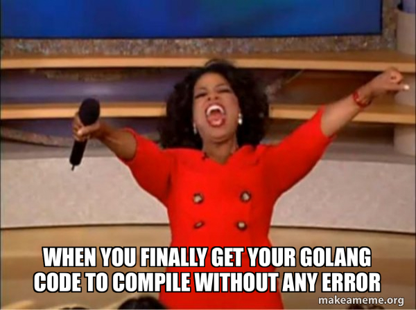When you finally get your Golang code to compile without any error ...