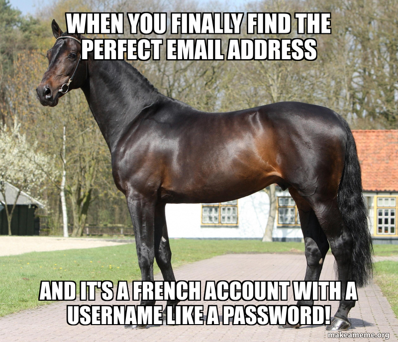 When you finally find the perfect email address And it's a French ...