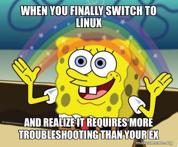 When you finally switch to Linux And realize it requires more ...