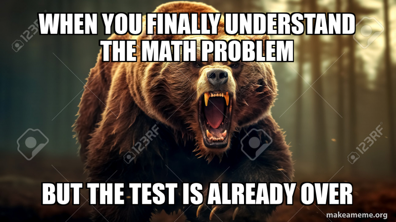 When you finally understand the math problem But the test is already ...