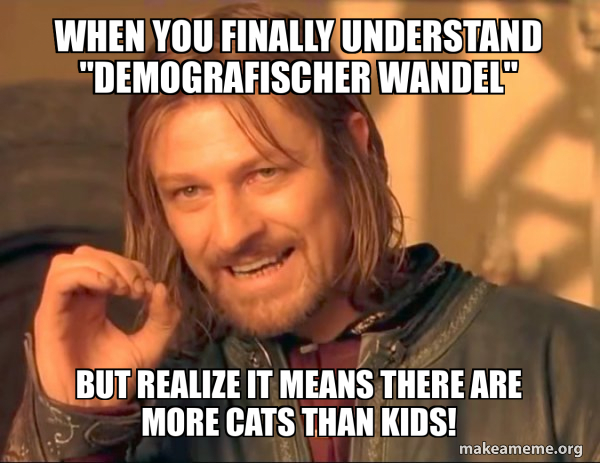 When you finally understand "demografischer Wandel" But realize it ...
