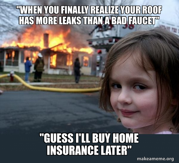 "When you finally realize your roof has more leaks than a bad faucet ...