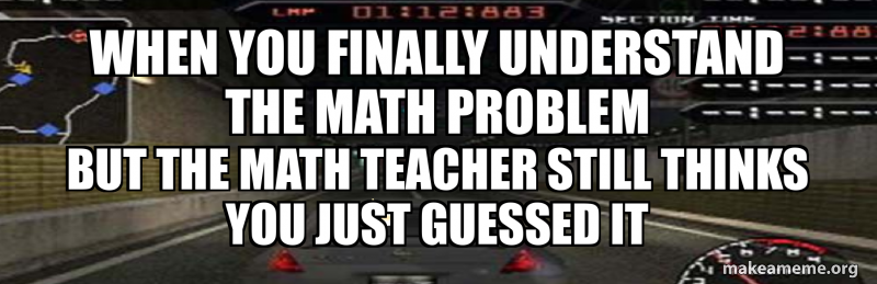 When you finally understand the math problem But the math teacher still thinks you just guessed ...
