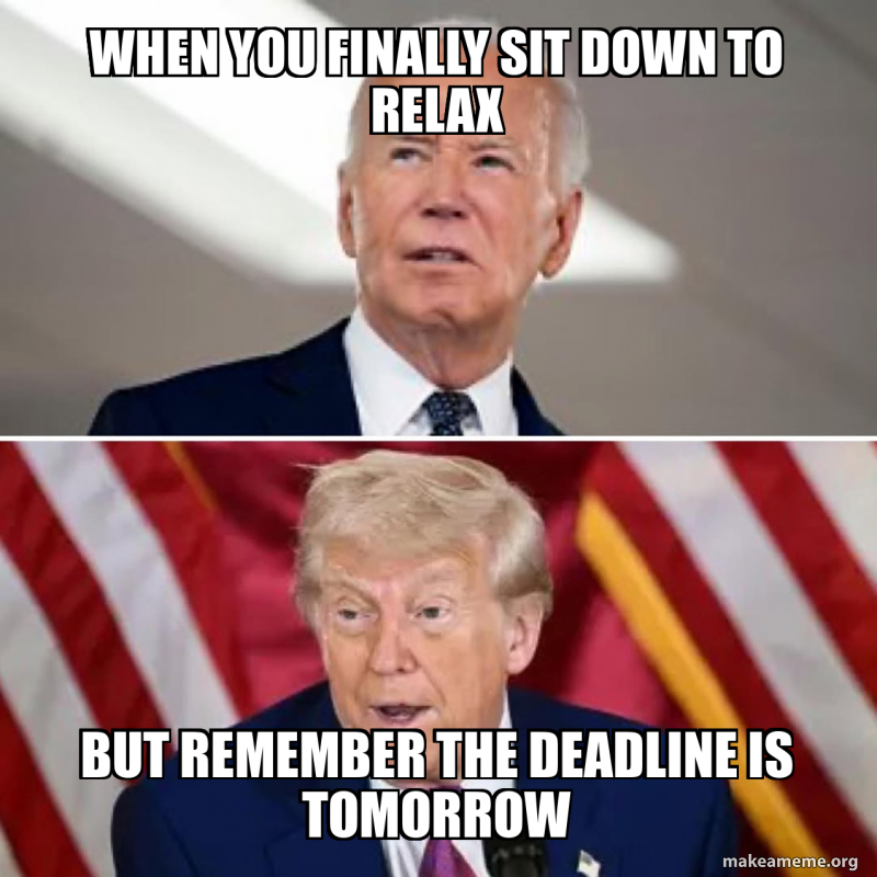 When you finally sit down to relax But remember the deadline is ...