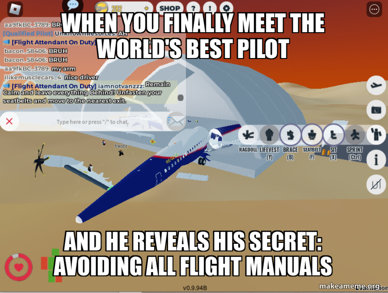 When you finally meet the world's best pilot And he reveals his secret ...
