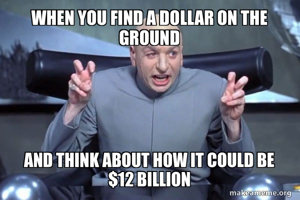 When you find a dollar on the ground And think about how it could be ...