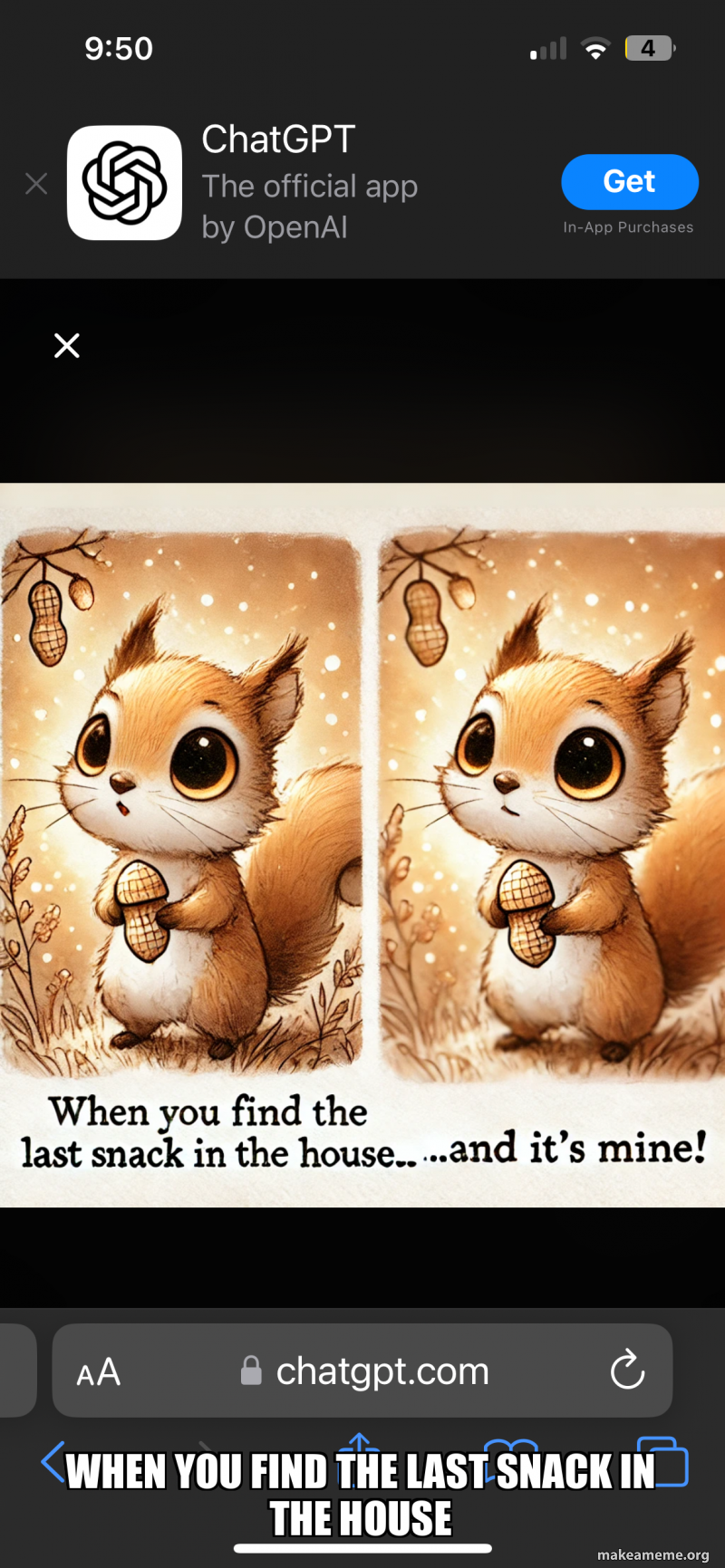 When you find the last snack in the house Meme Generator