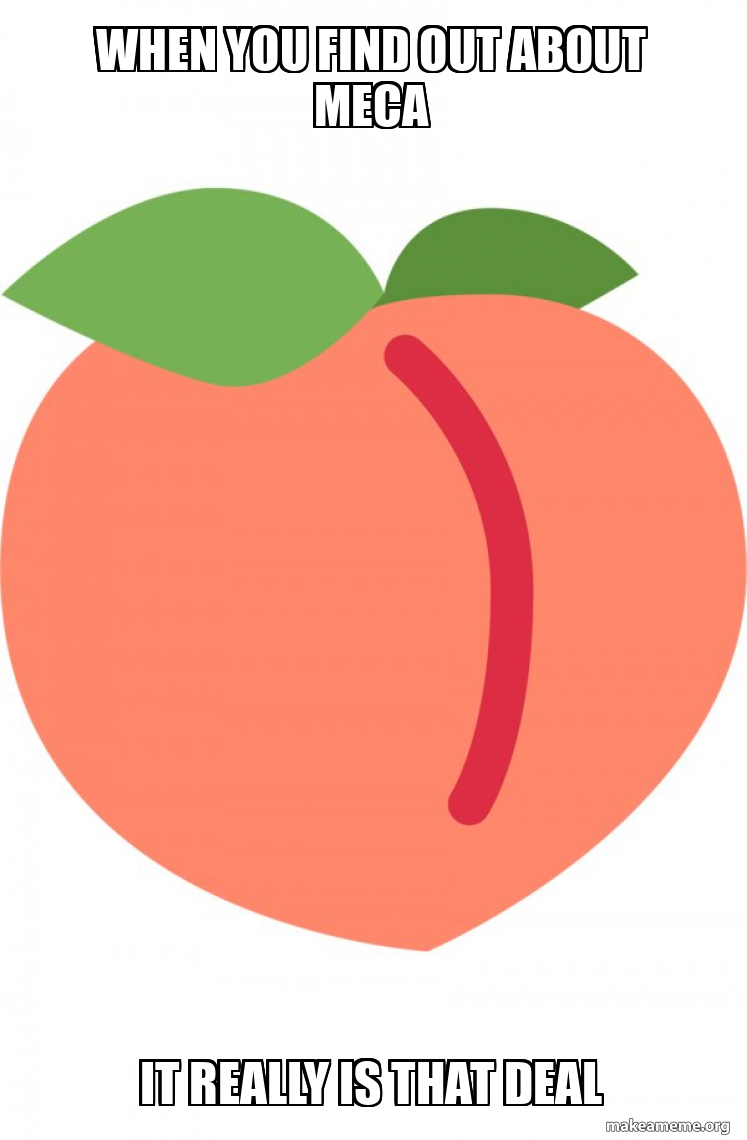 When you find out about MECA It really is that deal - Peach Emoji Meme ...