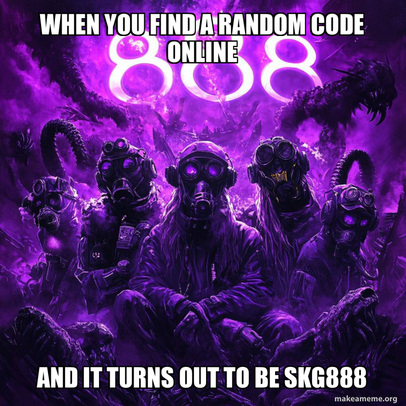 When you find a random code online And it turns out to be SKG888 Meme ...
