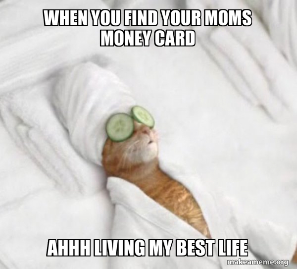 when you find your moms money card ahhh living my best life - Pampered ...