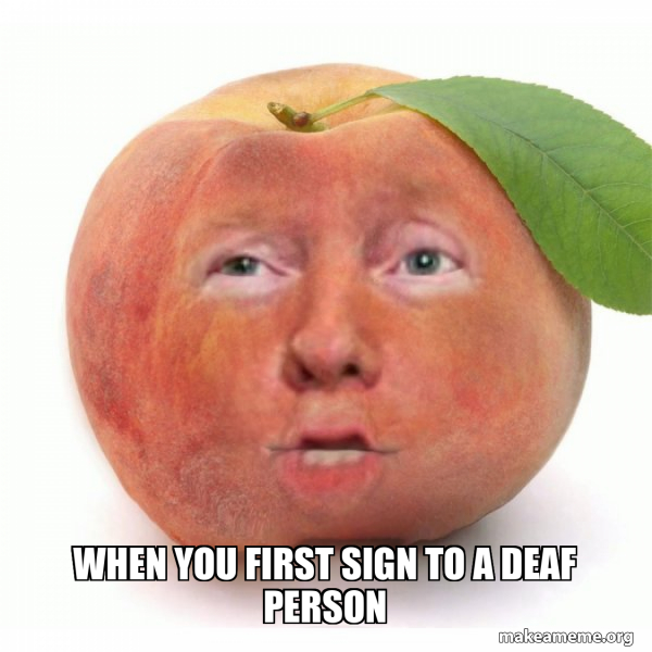 When you first sign to a deaf person - Impeached Donald Trump Meme ...