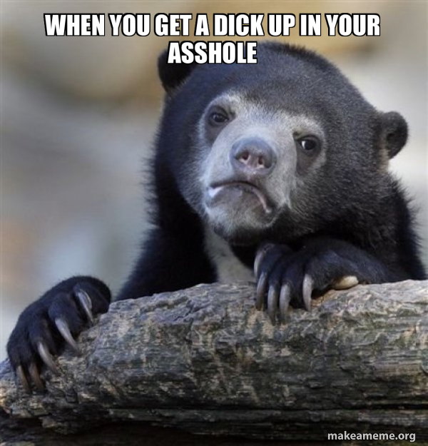 when you get a dick up in your asshole - Confession Bear Meme Generator