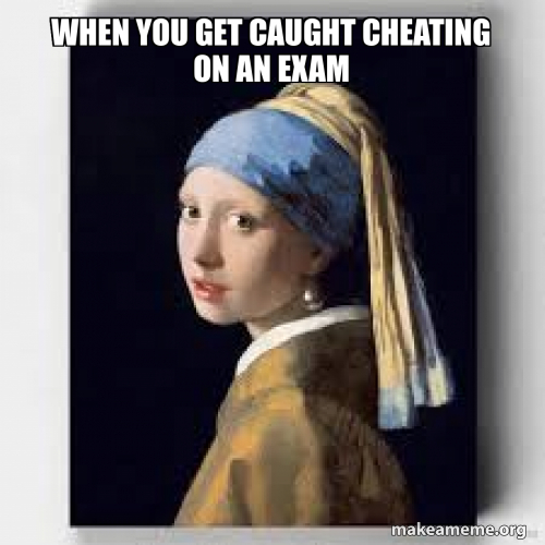 when you get caught cheating on an exam Meme Generator