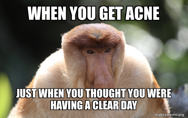 When you get acne Just when you thought you were having a clear day ...